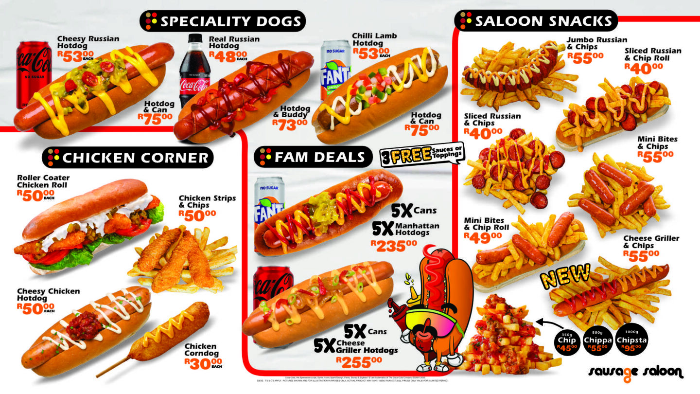 Our Menu - Sausage Saloon South Africa